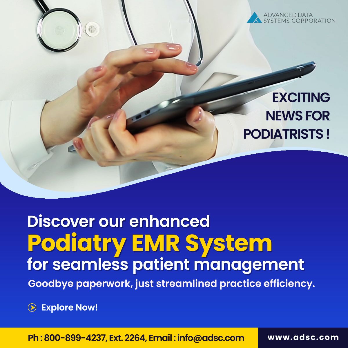 Advanced Data Systems Corp on LinkedIn: #podiatryemr # ... Advanced Data Systems Corp on LinkedIn: #podiatryemr # ...