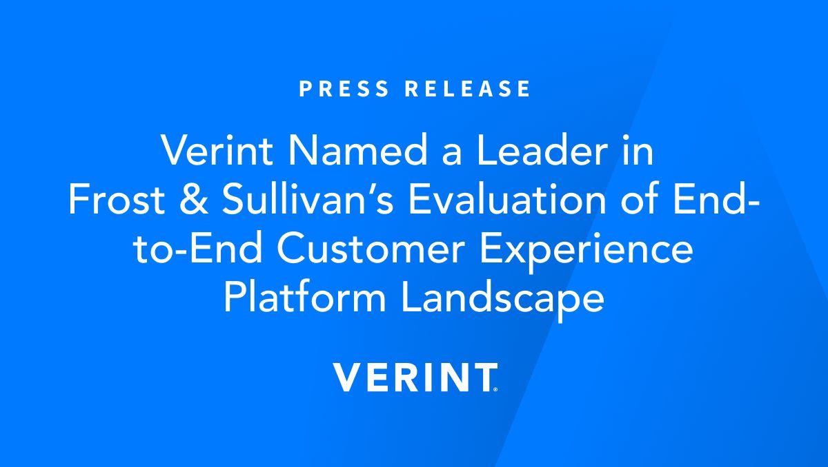 Verint on LinkedIn: Verint today announced that it was named a leader ... Verint on LinkedIn: Verint today announced that it was named a leader ...