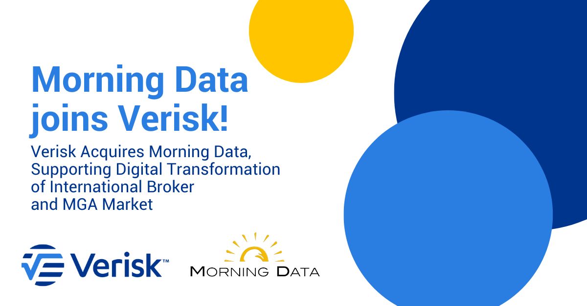 Verisk on LinkedIn: Verisk Acquires Morning Data to Support Digital ... Verisk on LinkedIn: Verisk Acquires Morning Data to Support Digital ...