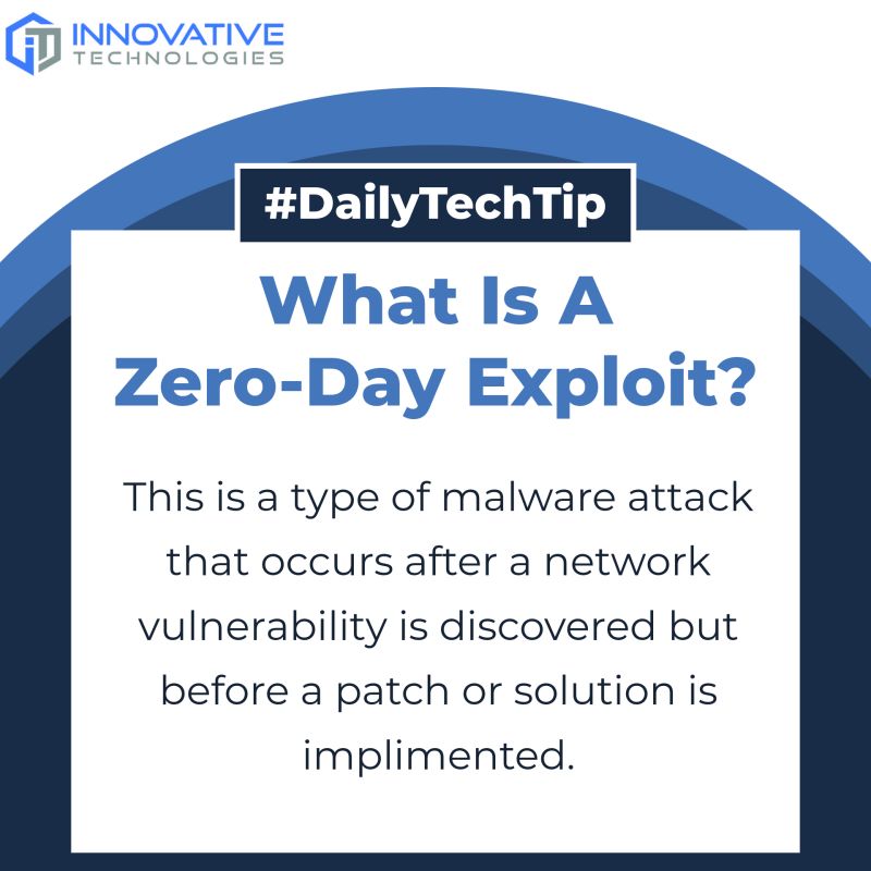 Innovative Technologies LLC on LinkedIn: Are you familiar with zero-day ... Innovative Technologies LLC on LinkedIn: Are you familiar with zero-day ...