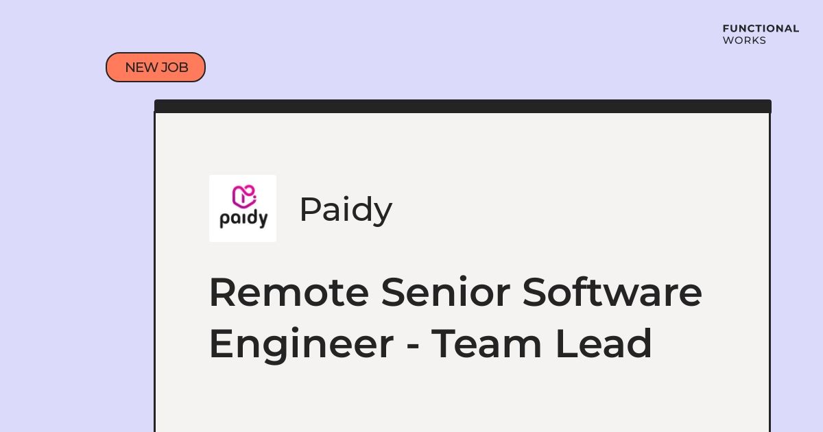 Functional Works on LinkedIn: Remote Senior Software Engineer - Team ... Functional Works on LinkedIn: Remote Senior Software Engineer - Team ...