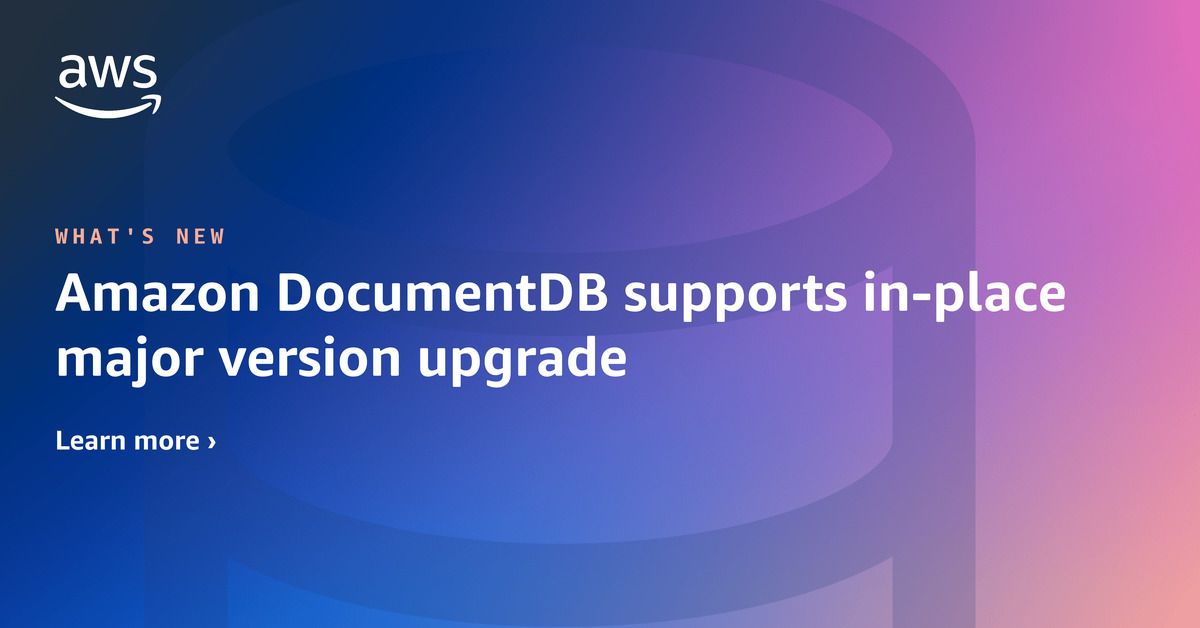 Kunal Agarwal on LinkedIn: Upgrade your Amazon DocumentDB clusters ... Kunal Agarwal on LinkedIn: Upgrade your Amazon DocumentDB clusters ...