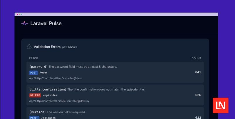 Laravel News on LinkedIn: Validation Errors Card for Laravel Pulse Laravel News on LinkedIn: Validation Errors Card for Laravel Pulse