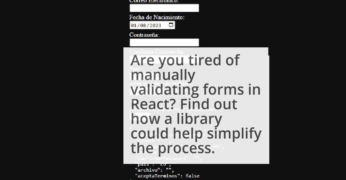 React Jobs on LinkedIn: A library that helps you validate your forms in ... React Jobs on LinkedIn: A library that helps you validate your forms in ...