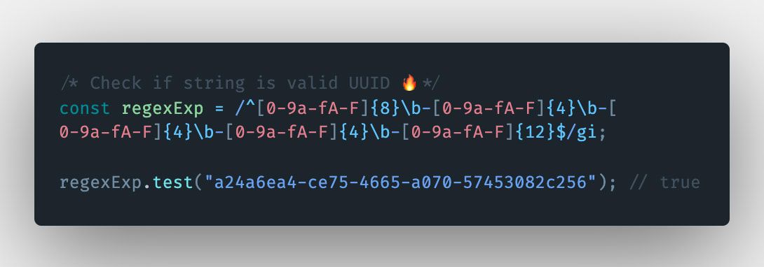 MELVIN GEORGE on LinkedIn: #javascript #regex #uuid MELVIN GEORGE on LinkedIn: #javascript #regex #uuid
