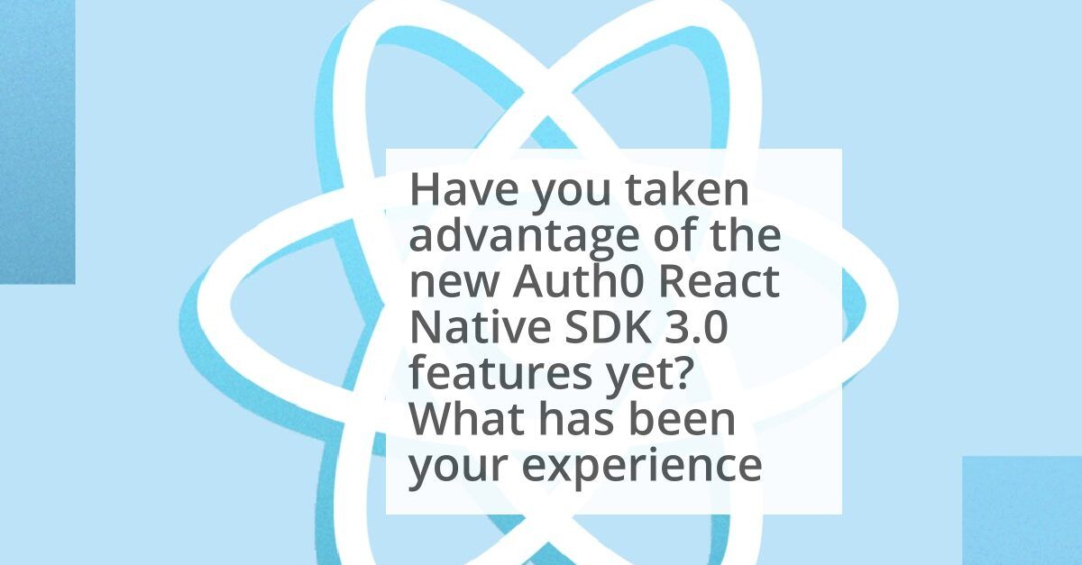React Jobs on LinkedIn: Introducing Auth0 React Native SDK 3.0! React Jobs on LinkedIn: Introducing Auth0 React Native SDK 3.0!