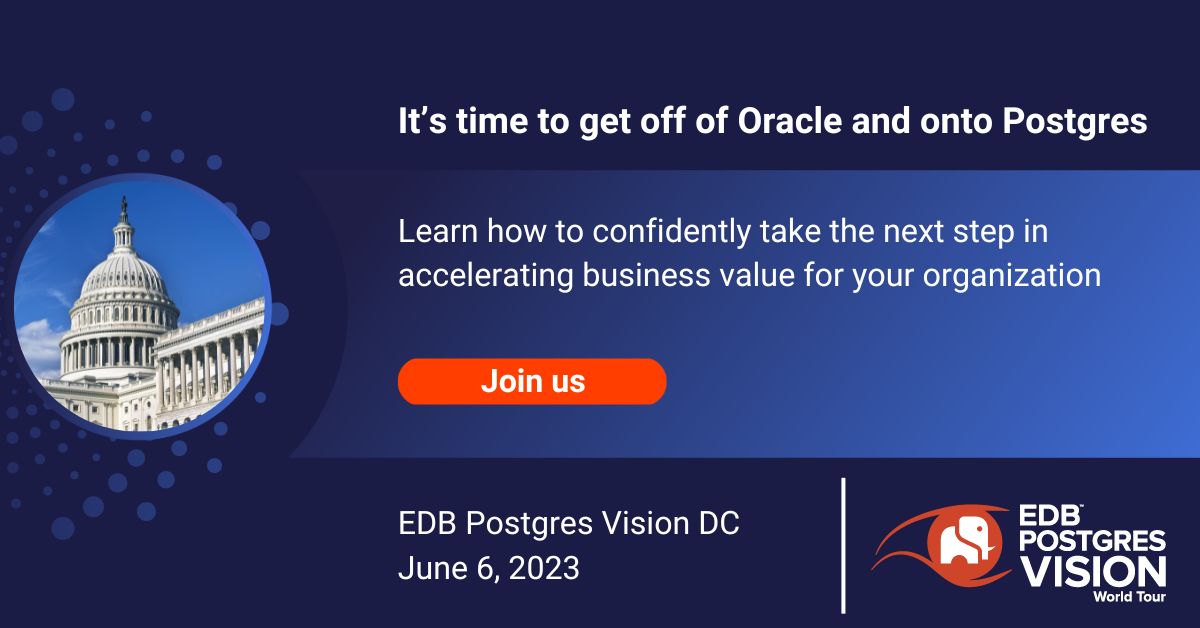 Behshad Behnam on LinkedIn: Register for EDB Postgres Vision DC Behshad Behnam on LinkedIn: Register for EDB Postgres Vision DC