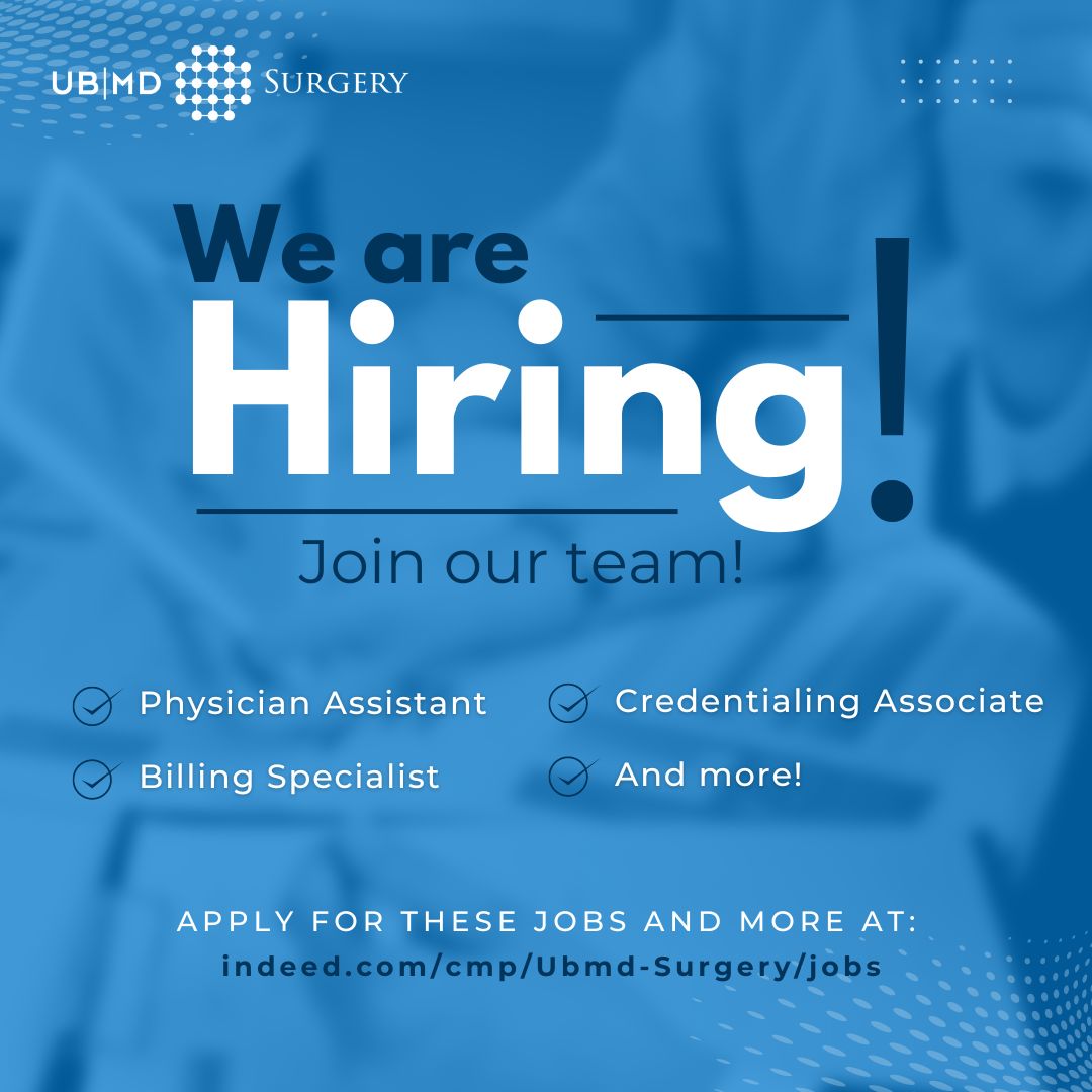 UBMD Surgery on LinkedIn: 📣We are hiring! See all of our open positions ... UBMD Surgery on LinkedIn: 📣We are hiring! See all of our open positions ...