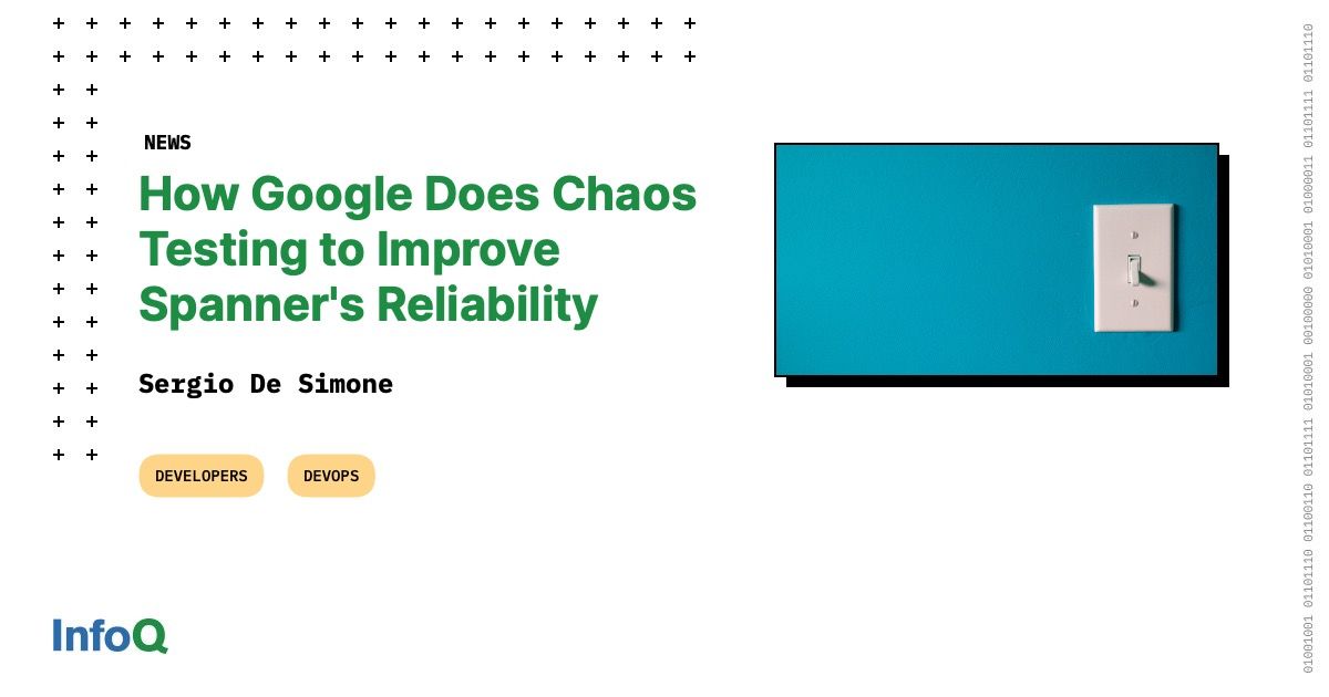 Google's secret to Spanner database: #ChaosTesting | InfoQ posted on ... Google's secret to Spanner database: #ChaosTesting | InfoQ posted on ...