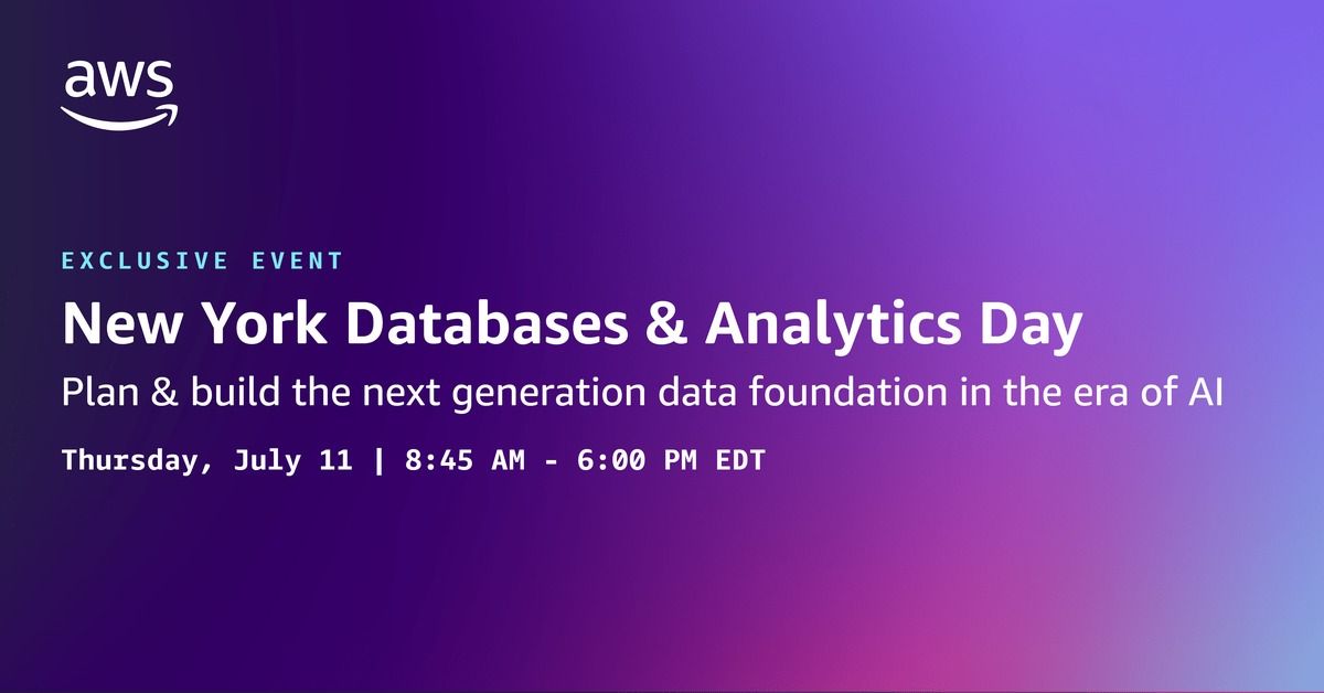 Join AWS Databases & Analytics Day in NY | AWS Databases & Analytics ... Join AWS Databases & Analytics Day in NY | AWS Databases & Analytics ...