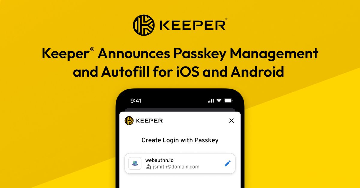 Keeper Security, Inc. on LinkedIn: Keeper® Announces Passkey Management ... Keeper Security, Inc. on LinkedIn: Keeper® Announces Passkey Management ...