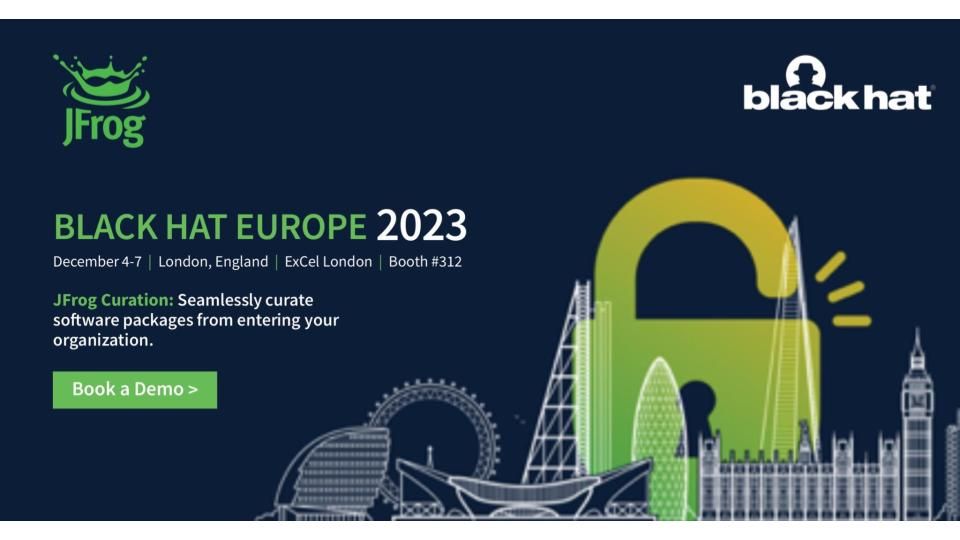 JFrog on LinkedIn: #cybersecurity #bheu #devsecops #security JFrog on LinkedIn: #cybersecurity #bheu #devsecops #security