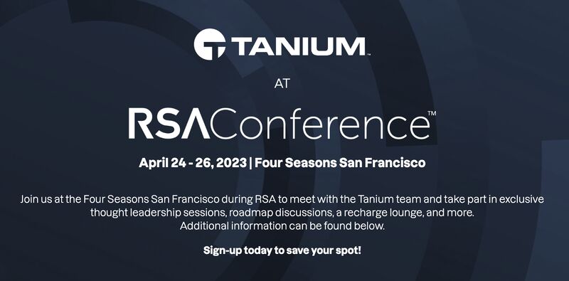Stewart McGee on LinkedIn: Tanium at RSA Stewart McGee on LinkedIn: Tanium at RSA