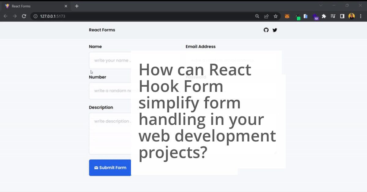 React Jobs on LinkedIn: Effortless form handling with React Hook Form React Jobs on LinkedIn: Effortless form handling with React Hook Form