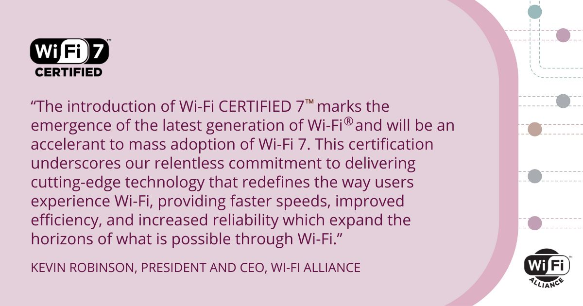 Wi-Fi Alliance on LinkedIn: Wi-Fi Alliance® introduces Wi-Fi CERTIFIED 7™ Wi-Fi Alliance on LinkedIn: Wi-Fi Alliance® introduces Wi-Fi CERTIFIED 7™