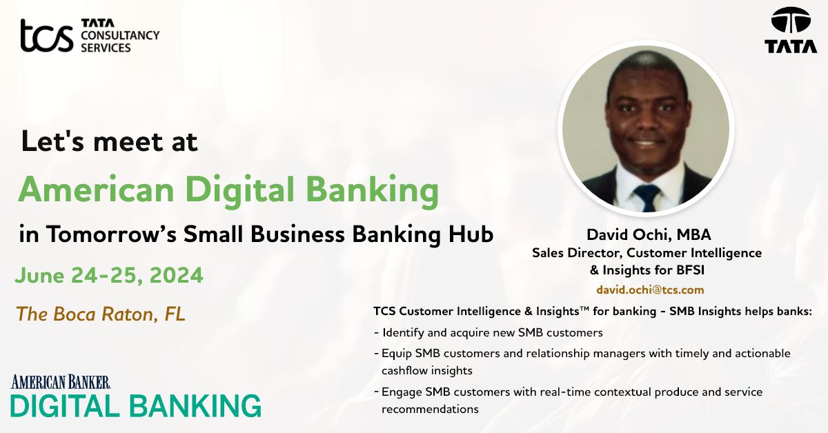 Pradeep Devalla on LinkedIn: Join TCS at the Digital Banking - Tomorrow ... Pradeep Devalla on LinkedIn: Join TCS at the Digital Banking - Tomorrow ...