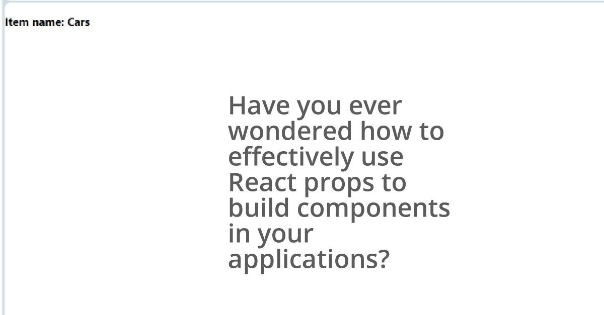 React Jobs on LinkedIn: The Basics of React Props for Beginners React Jobs on LinkedIn: The Basics of React Props for Beginners