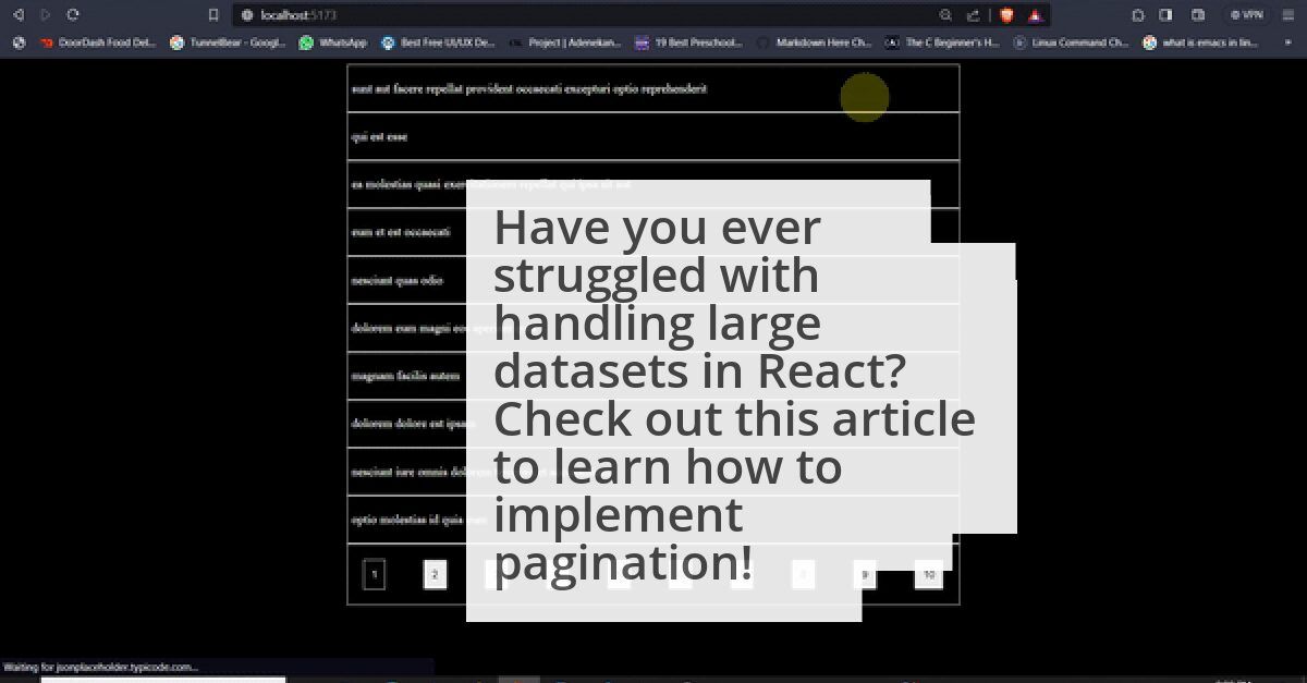 React Jobs on LinkedIn: How to Implement Pagination With Reactjs React Jobs on LinkedIn: How to Implement Pagination With Reactjs