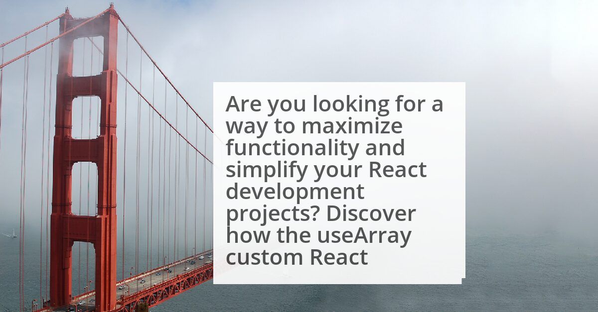 React Jobs on LinkedIn: React Custom Hook: useArray React Jobs on LinkedIn: React Custom Hook: useArray