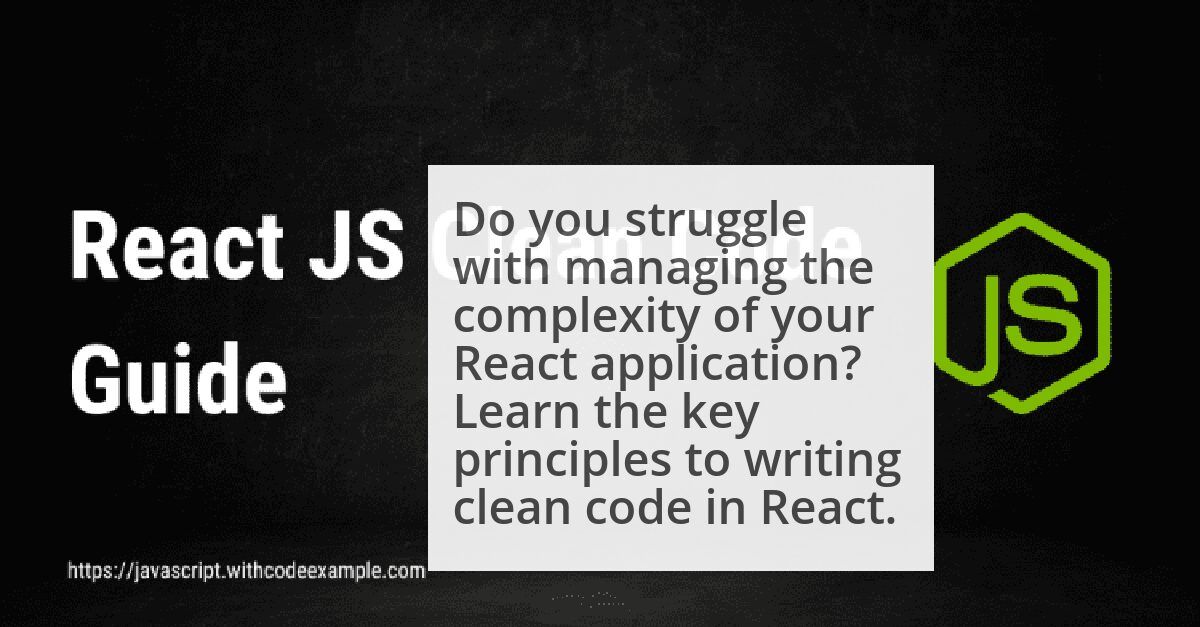 React Jobs on LinkedIn: React Js Clean Code Guide React Jobs on LinkedIn: React Js Clean Code Guide