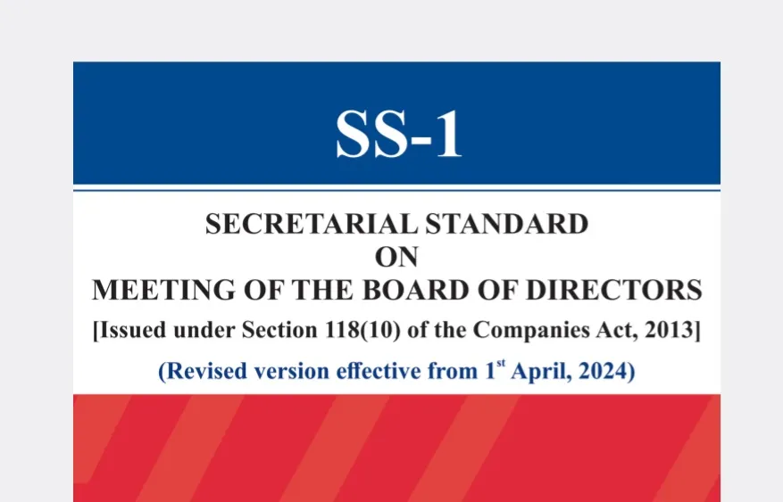 Revised secretarial standard -1 meetings of the Board of Directors Revised secretarial standard -1 meetings of the Board of Directors