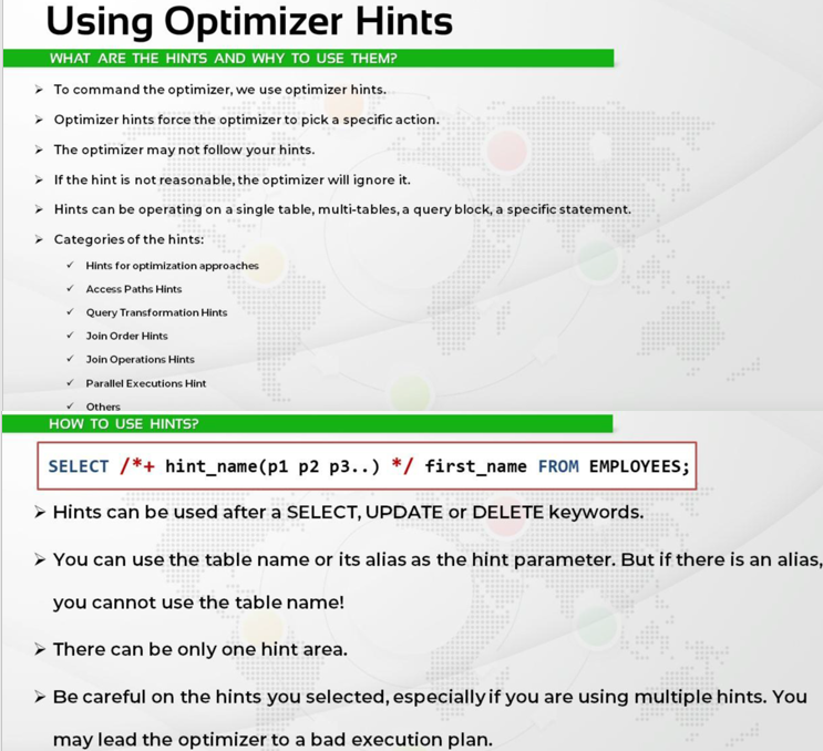 Oracle Hints Oracle Hints