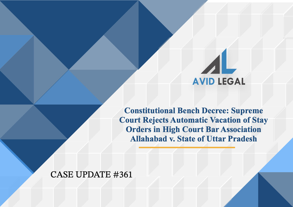 Constitutional Bench Decree: Supreme Court Rejects Automatic Vacation ... Constitutional Bench Decree: Supreme Court Rejects Automatic Vacation ...