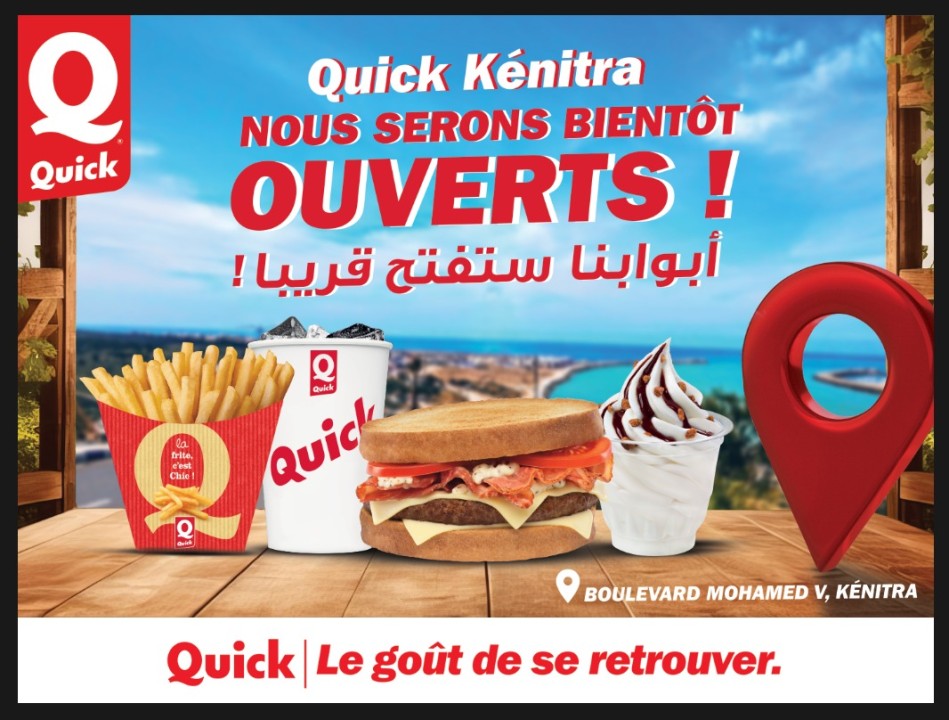 Quick Maroc ouvre un nouveau restaurant franchisé à KENITRA. Quick Maroc ouvre un nouveau restaurant franchisé à KENITRA.