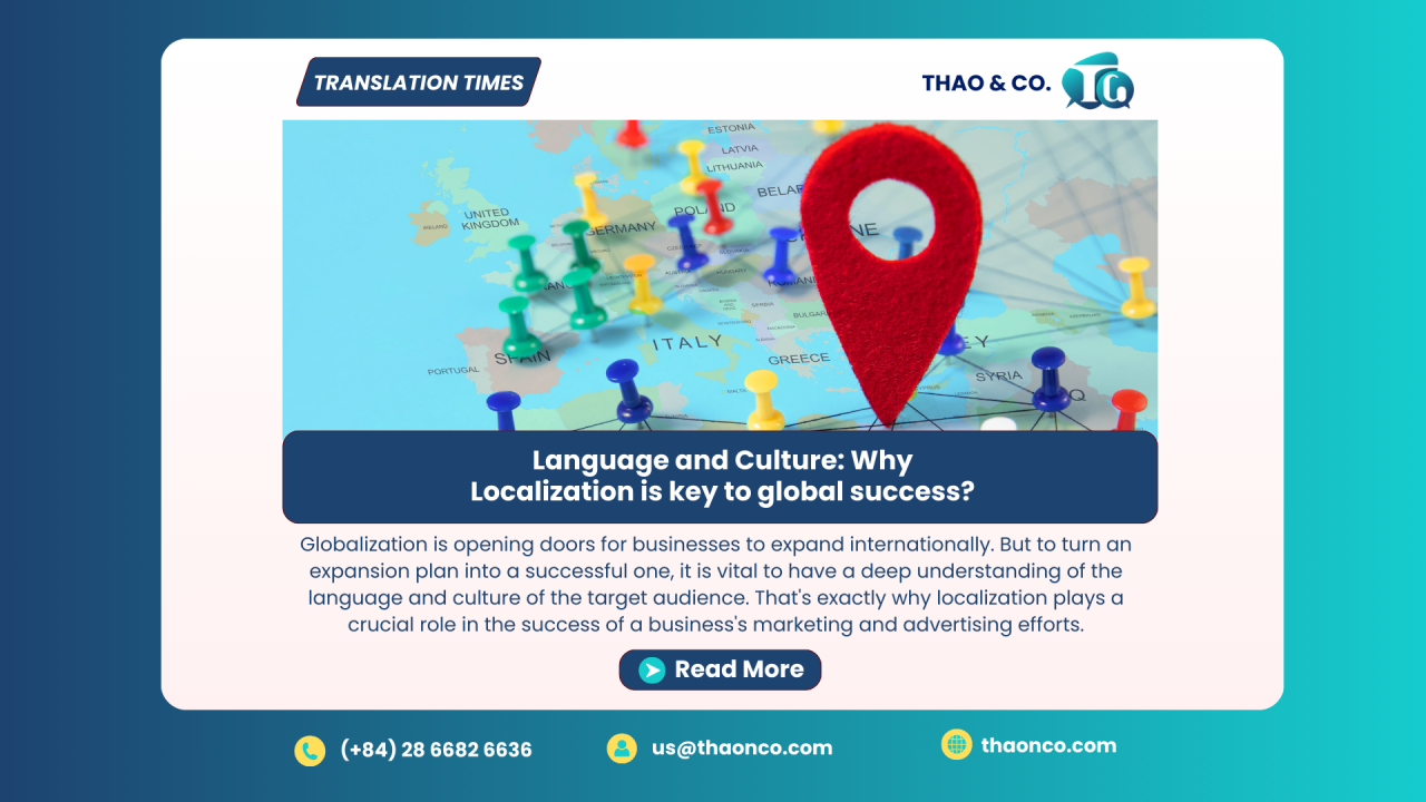 Language and Culture: Why Localization is key to global success Language and Culture: Why Localization is key to global success