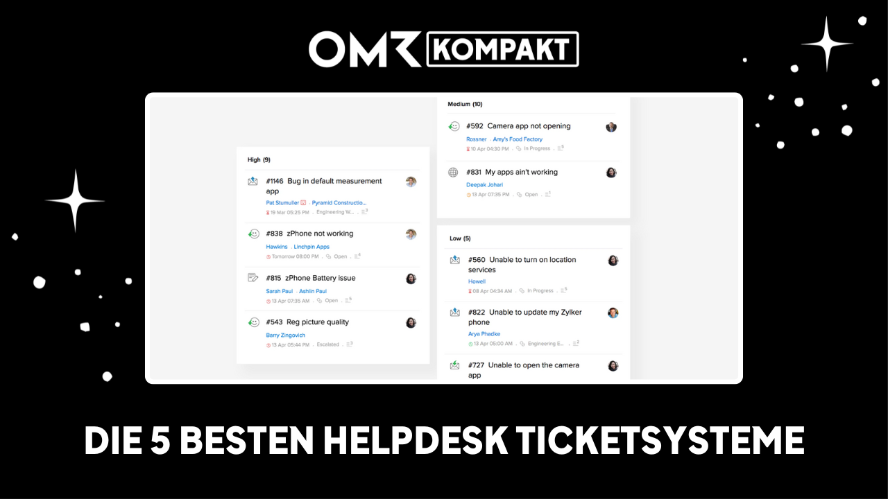 Die 5 besten Helpdesk Ticketsysteme Die 5 besten Helpdesk Ticketsysteme