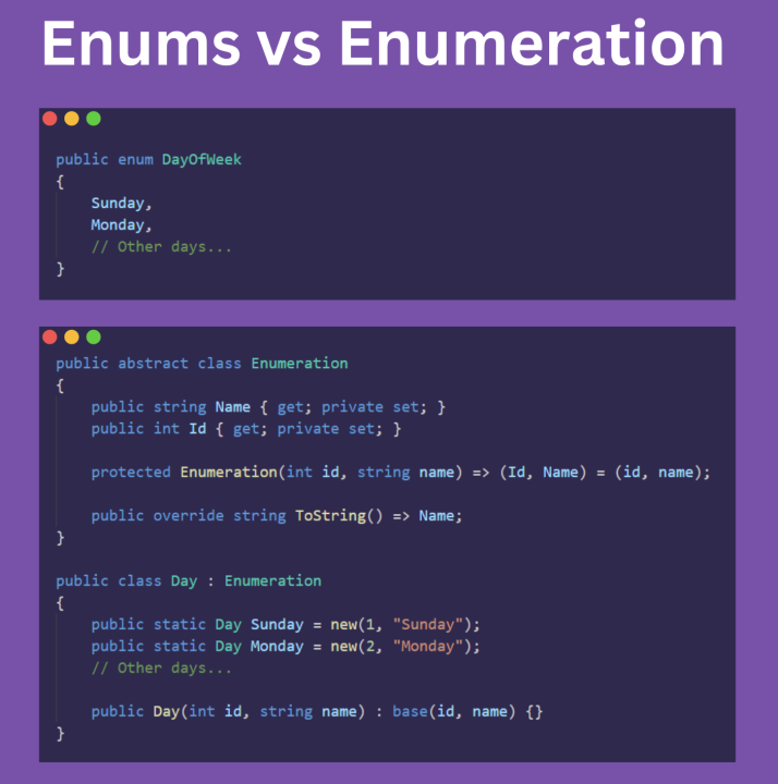 Enums vs Enumeration Classes Enums vs Enumeration Classes