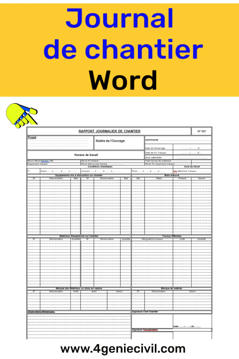 Exemple de rapport journalier de chantier sur une page Exemple de rapport journalier de chantier sur une page