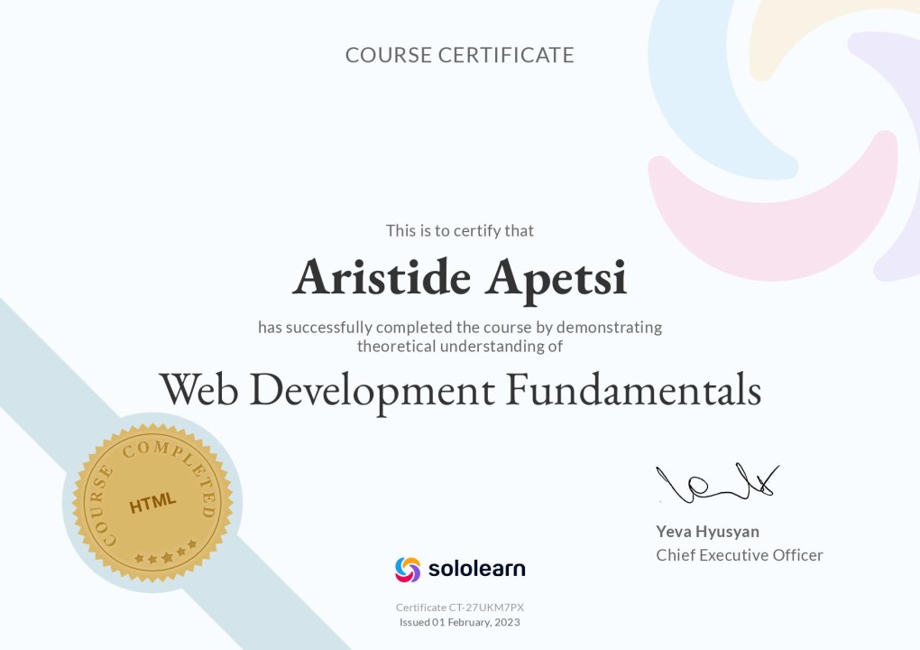 Web Development Fundamentals course Web Development Fundamentals course