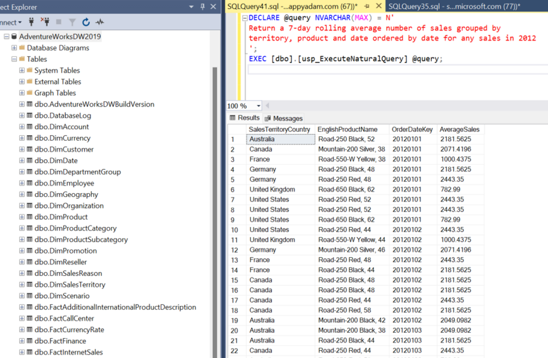 Query your Data in Azure SQL using Natural Language and ChatGPT Query your Data in Azure SQL using Natural Language and ChatGPT