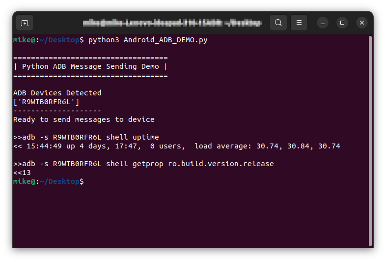 ADB Control via Python ADB Control via Python