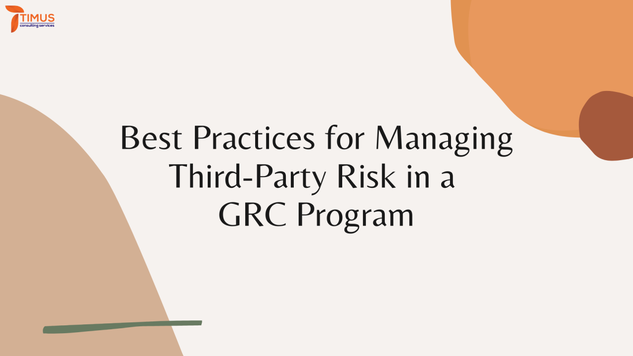 Best Practices for Managing Third-Party Risk in a GRC Program Best Practices for Managing Third-Party Risk in a GRC Program