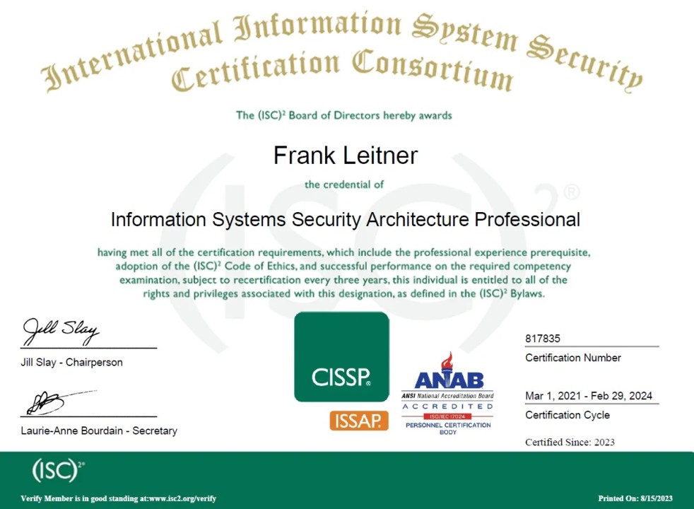 CISSP-ISSAP: my summary CISSP-ISSAP: my summary