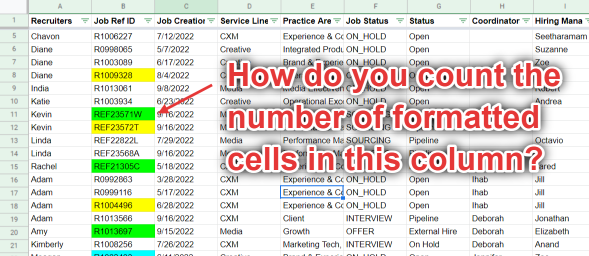 Episode #115: How to count the number of colored cells or formatted ... Episode #115: How to count the number of colored cells or formatted ...