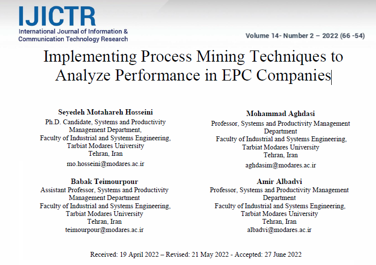 Implementing Process Mining Techniques to Analyze Performance in EPC ... Implementing Process Mining Techniques to Analyze Performance in EPC ...