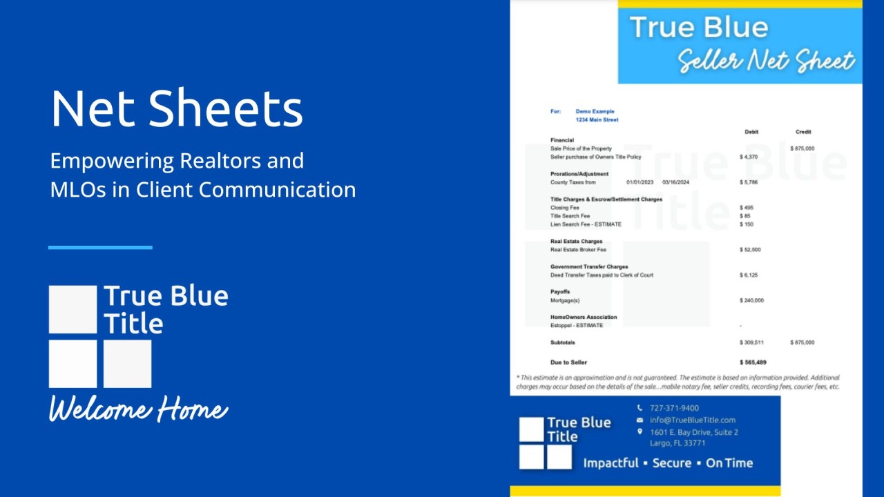 Net Sheets: Empowering Realtors and MLOs in Client Communication Net Sheets: Empowering Realtors and MLOs in Client Communication