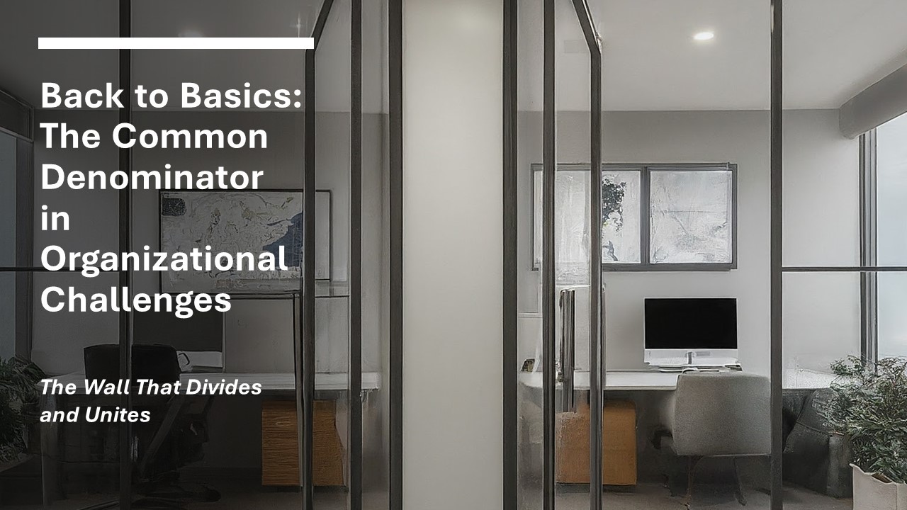 Back to Basics: The Common Denominator in Organizational Challenges Back to Basics: The Common Denominator in Organizational Challenges