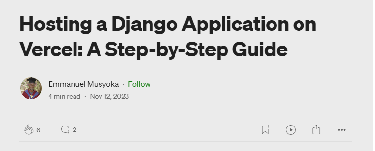 How to deploy django app to vercel? How to deploy django app to vercel?