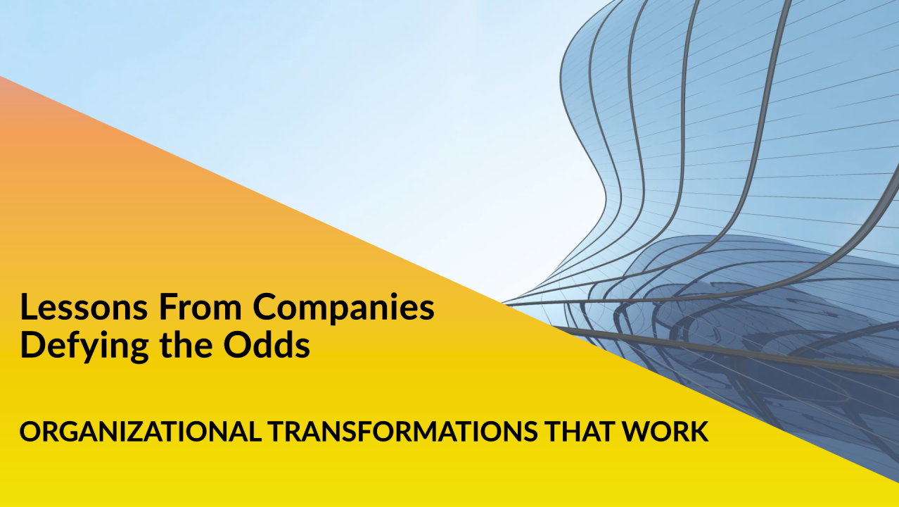 Organizational Transformations That Work: Lessons from Companies ... Organizational Transformations That Work: Lessons from Companies ...