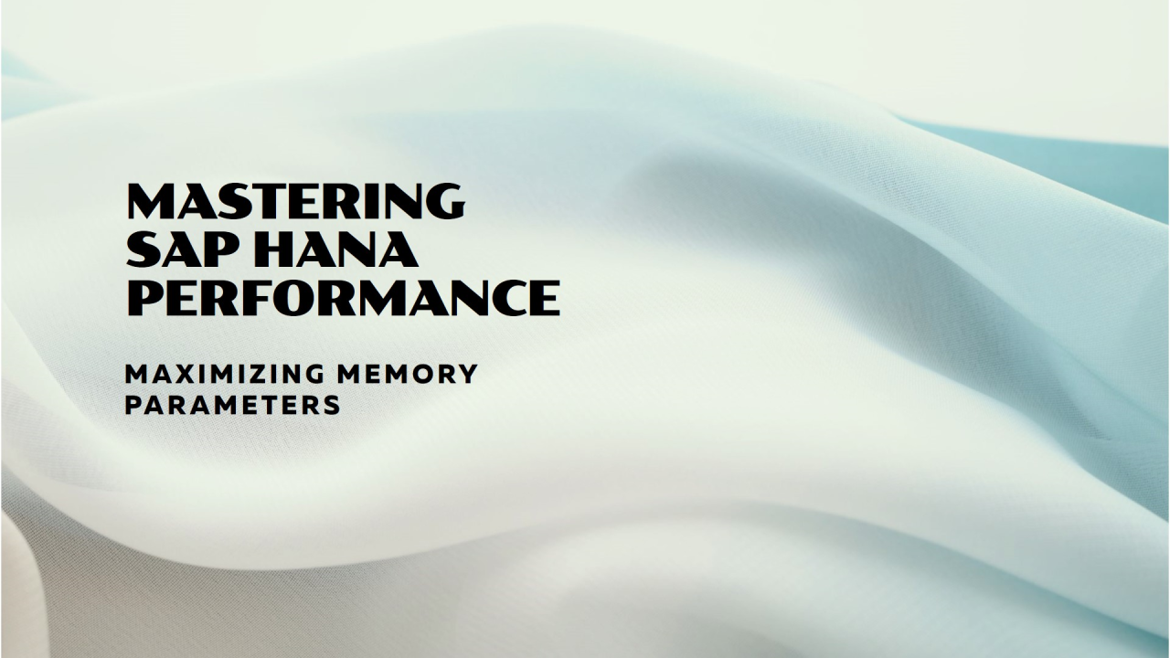 Maximizing SAP HANA Performance: Mastering Memory Parameters Maximizing SAP HANA Performance: Mastering Memory Parameters