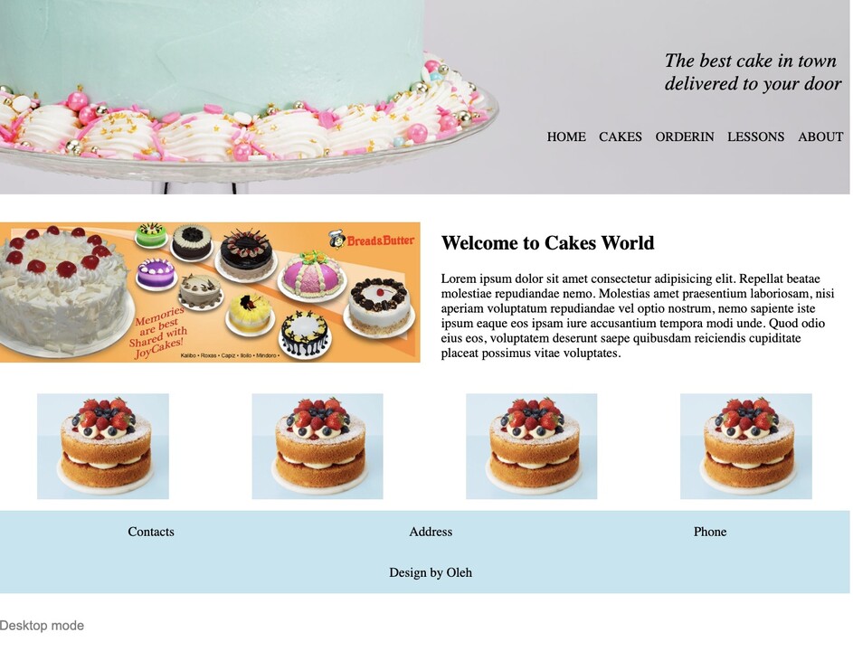 Building responsive Cakes website with Grid Building responsive Cakes website with Grid