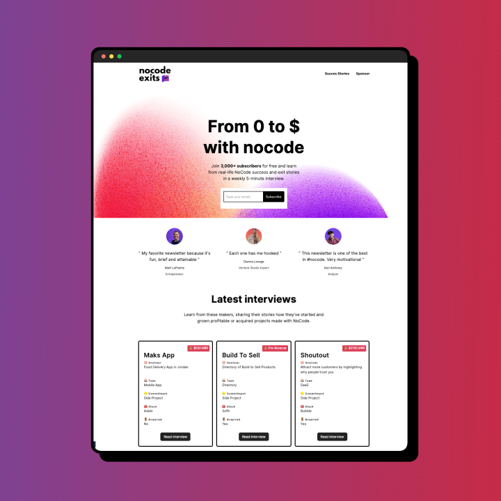 SaaS made without code (💸$600 MRR) SaaS made without code (💸$600 MRR)