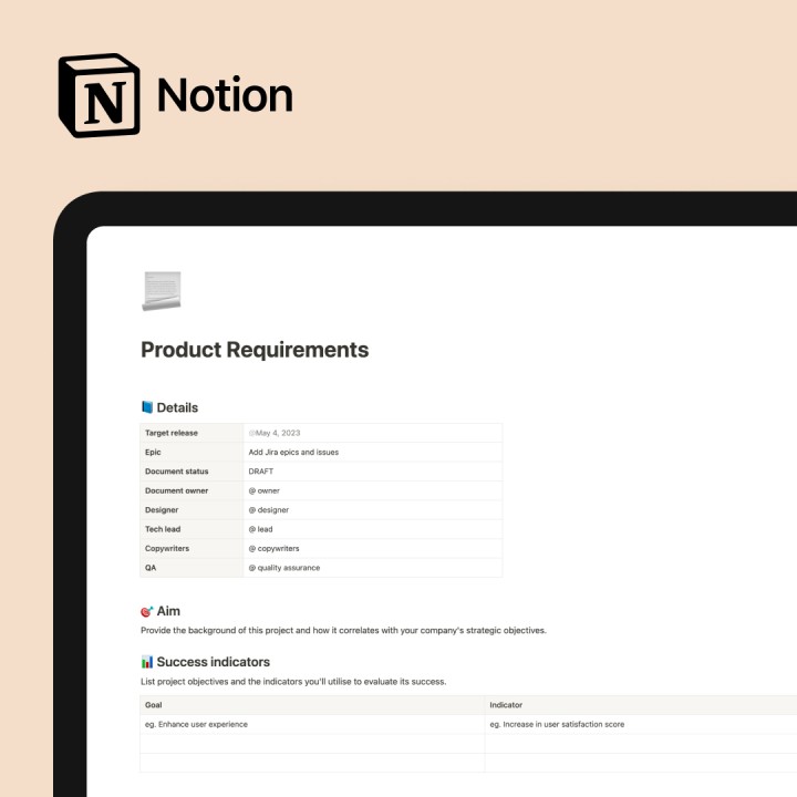 Streamlining Product Development: The Product Requirements Notion Template Streamlining Product Development: The Product Requirements Notion Template