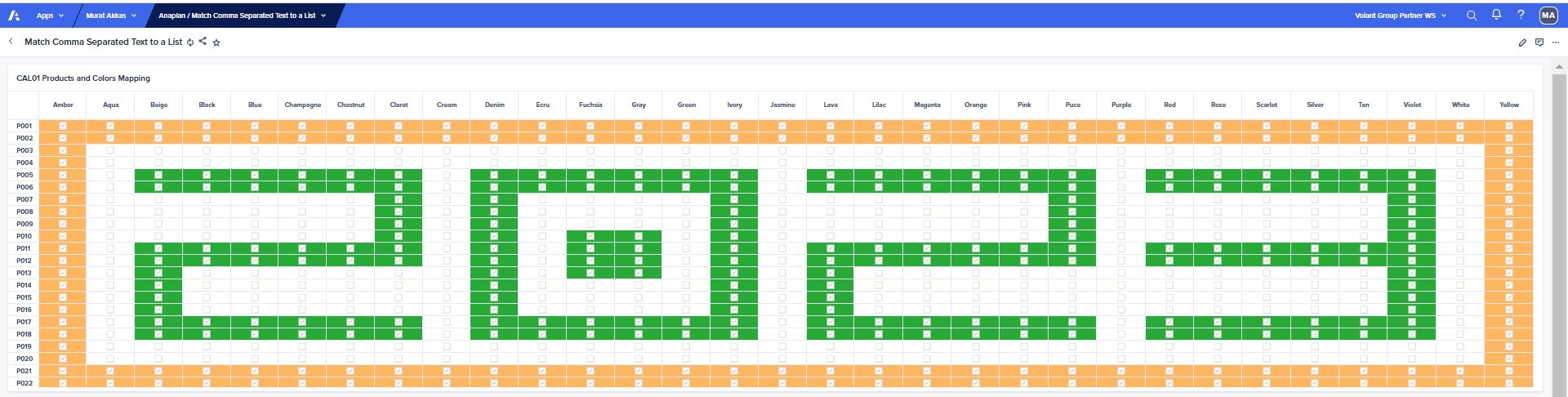 Anaplan Formula Snippet: Match Comma Separated Text with a List Anaplan Formula Snippet: Match Comma Separated Text with a List