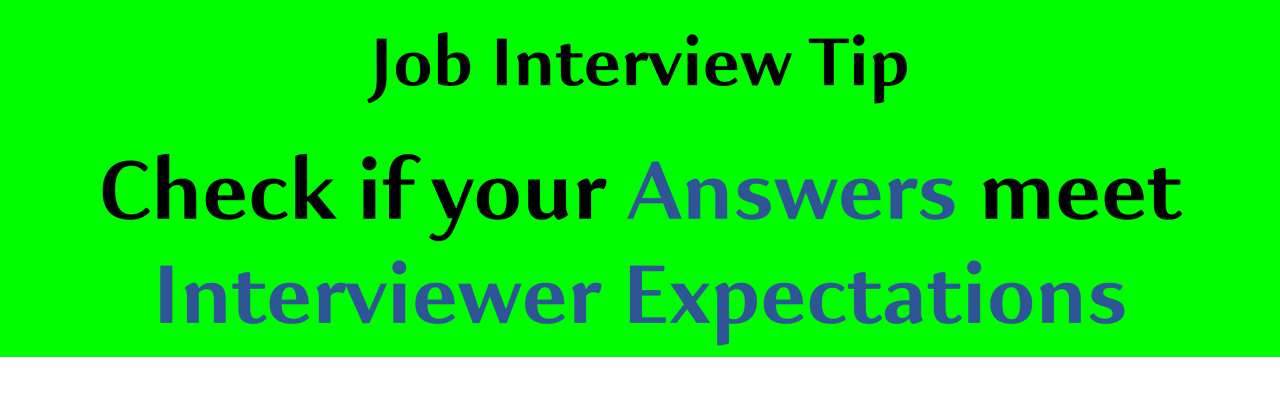 Meeting interviewer expectations? Check it! Meeting interviewer expectations? Check it!