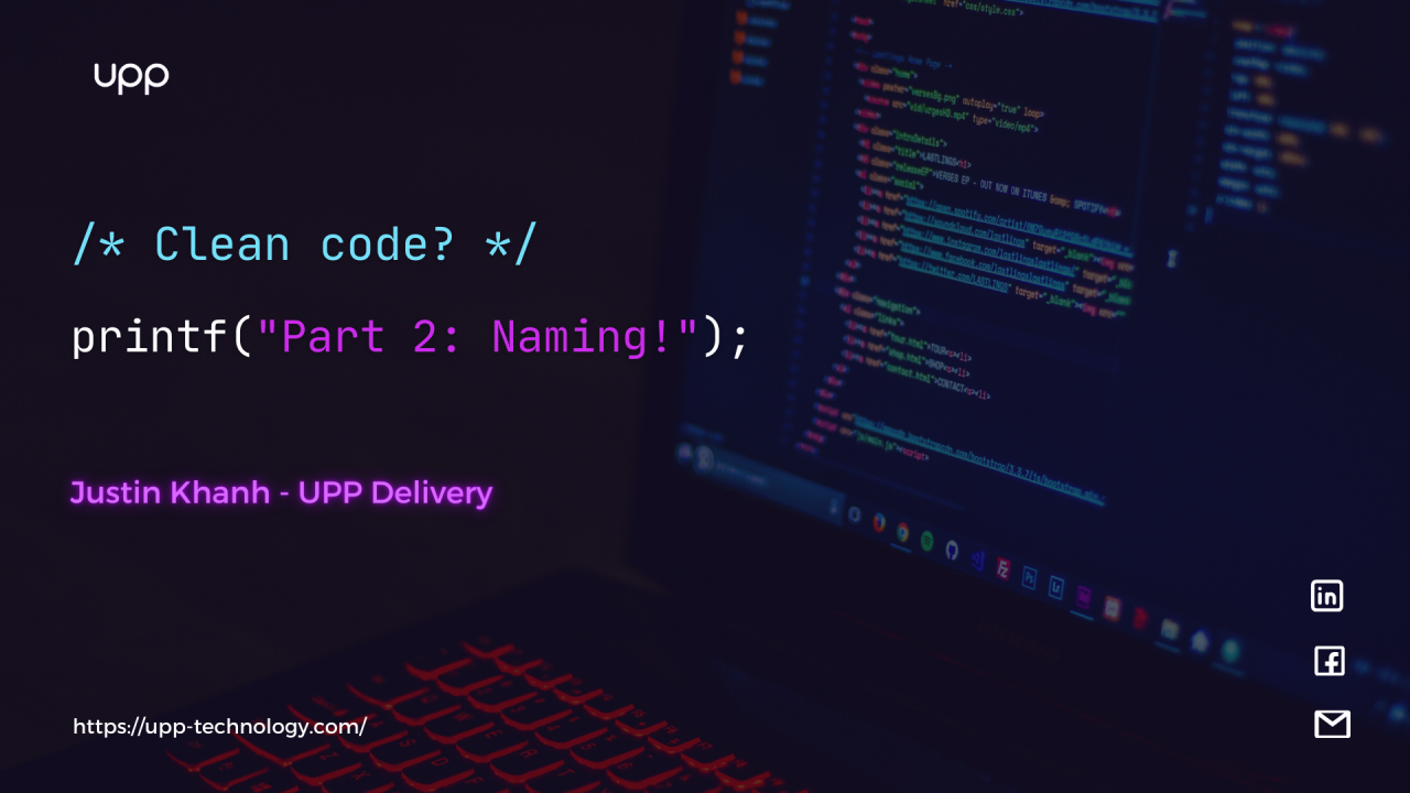 Clean code: Naming to achieve clean code. Clean code: Naming to achieve clean code.